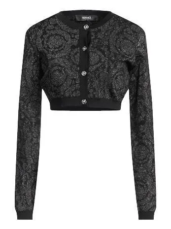 Versace Jacquard-knit Cardigan - Black