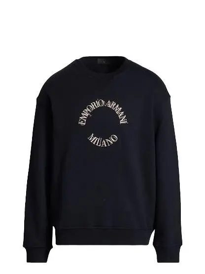 Emporio Armani Crewneck Sweatshirt With Embroidered Logo - Blue