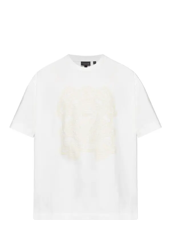Lacoste T-shirt With Printed Logo - Cream