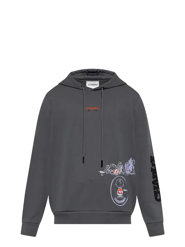 Iceberg Embroidered Hoodie - Grey