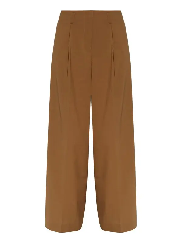 Lacoste Wide-leg Crease Trousers - Brown