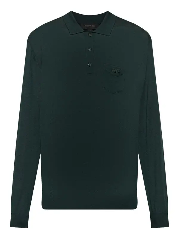 Lacoste Wool Polo With Long Sleeves - Green