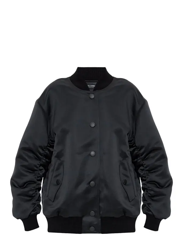 Dolce & Gabbana Satin Bomber Jacket - Black