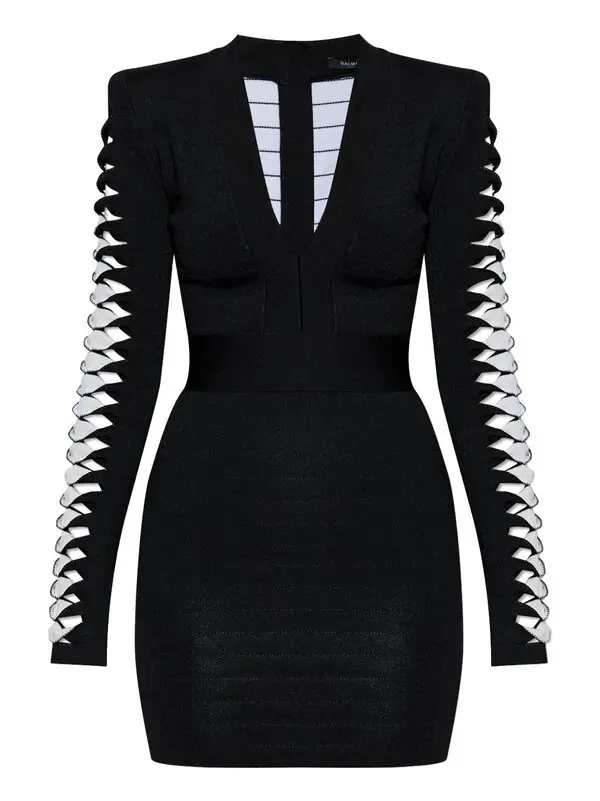 Balmain Fitted Short Dress - Black