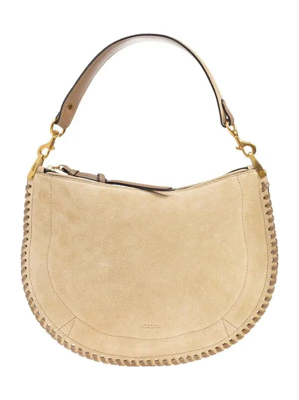 Isabel Marant Oskan Soft Zip Shoulder Bag - Beige