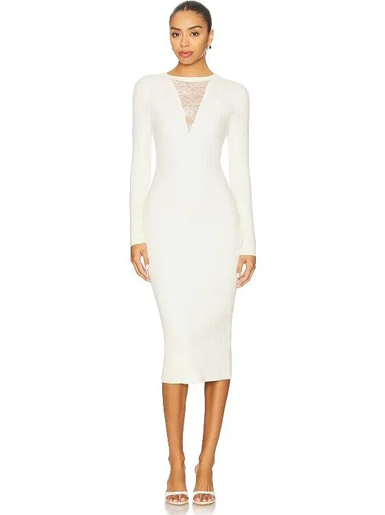 FLEUR DU MAL Quinn Midi Dress - Ivory