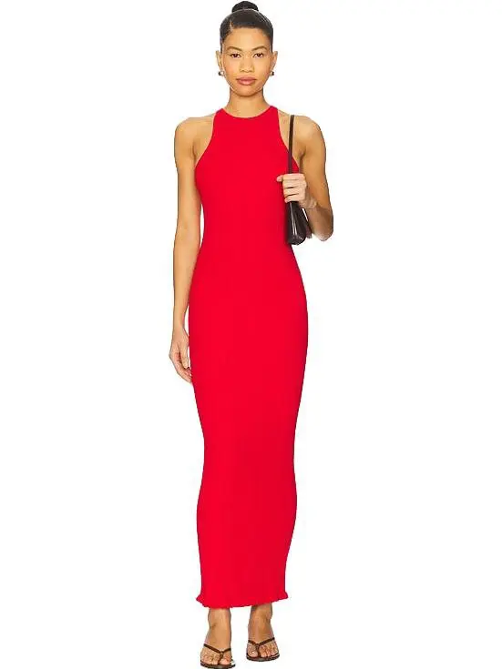 LOVERS AND FRIENDS Dover Ribbed Midi Dress - Red