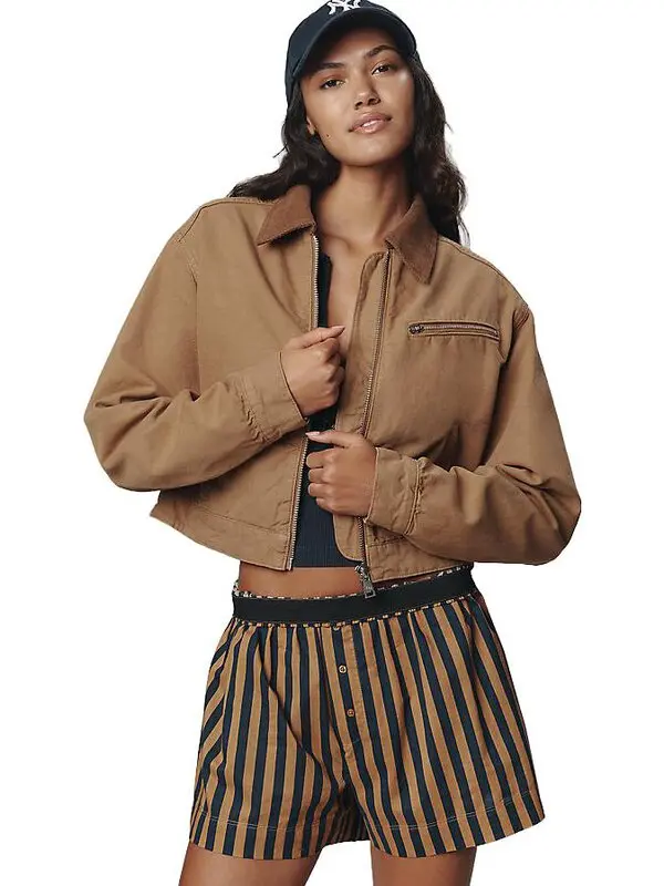 REFORMATION Briar Crop Utility Jacket - Tawny