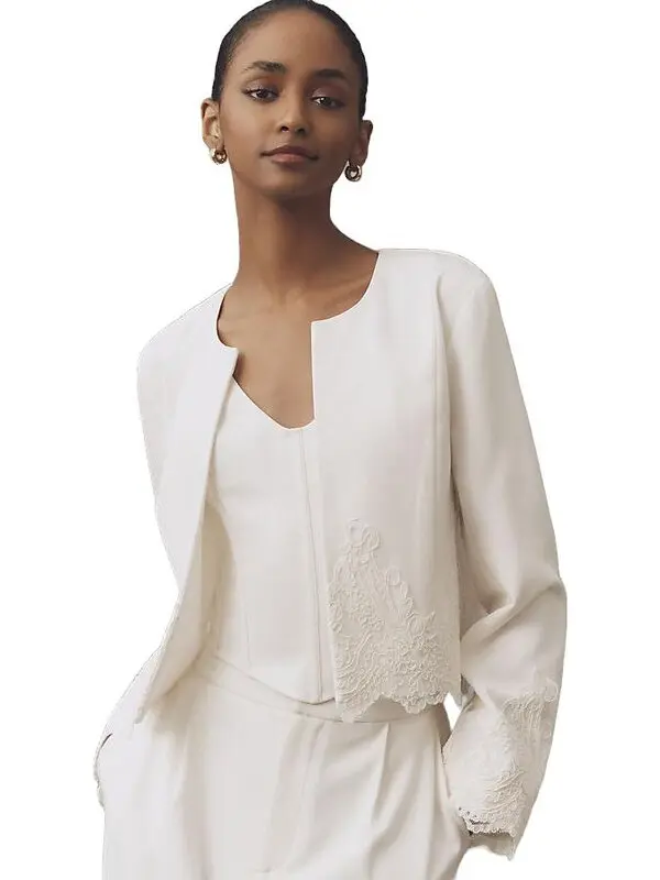 HUTCH Lace Mix Jacket - Ivory