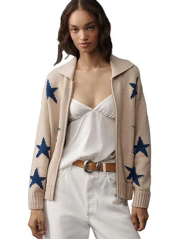 Rails Rhea Zip-up Cardigan Sweater - Neutral Pattern