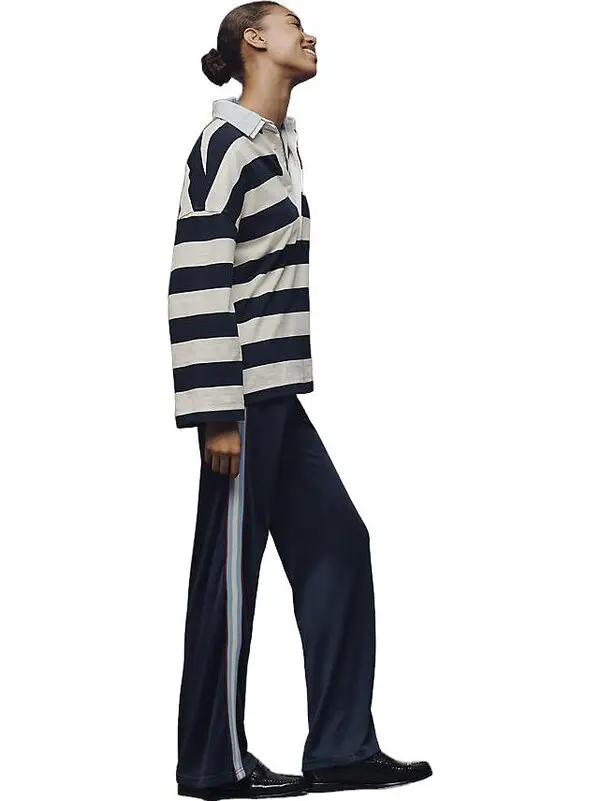 The Upside Side-stripe Pants - Navy