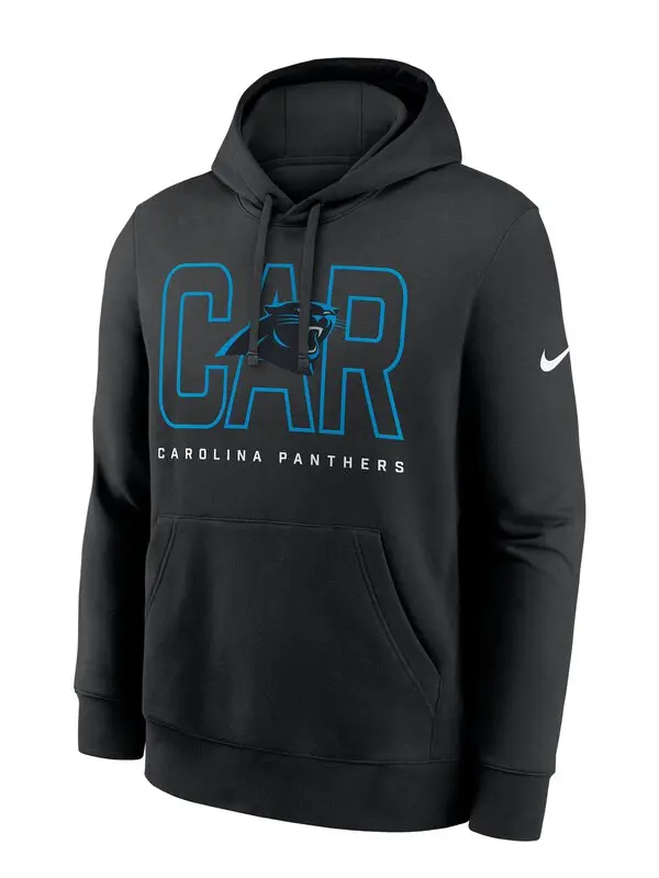Nike Carolina Panthers Busted Play Club Nfl Pullover Hoodie - Black