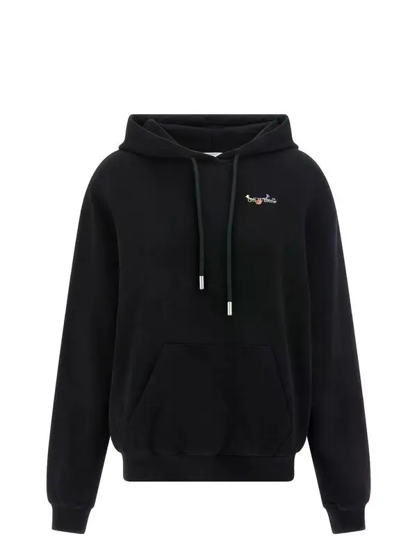Off-White Brushed Cotton Hoodie - Black