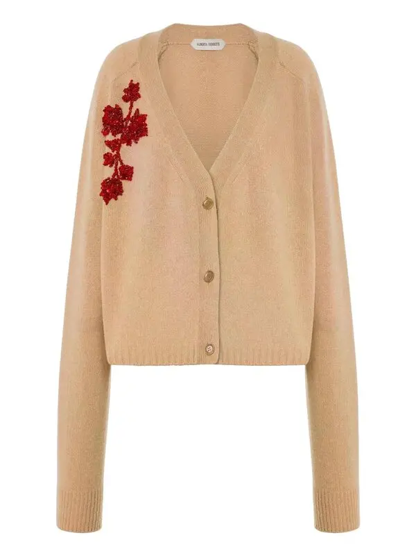 Alberta Ferretti Bead-embellished Cardigan - Neutrals