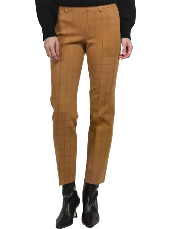 HIGH SPORT Checked Trousers - Brown