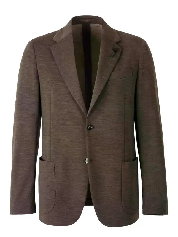 LARDINI Single-breasted Wool Blazer - Brown