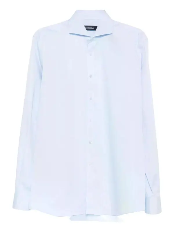 Karl Lagerfeld Long-sleeve Cotton Shirt - Blue