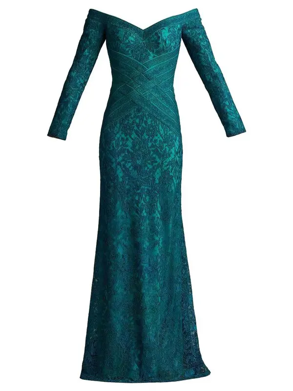 Tadashi Shoji Ishana Gown Dress - Blue