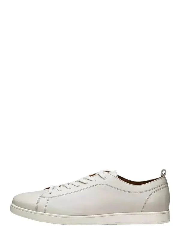 POCHE PARIS Lace-up Leather Sneakers - Neutrals