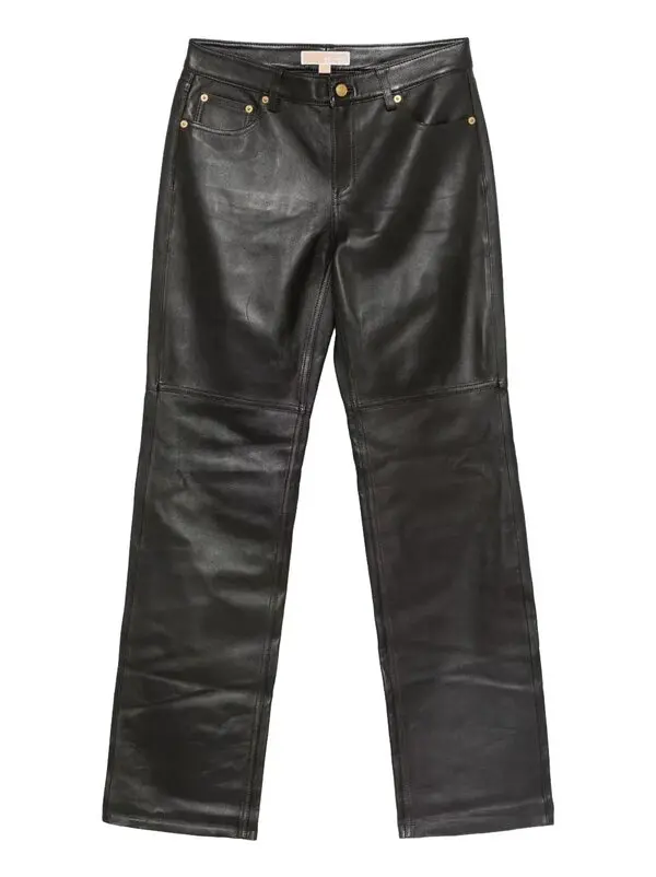 Michael Kors Paneled Leather Trousers - Brown