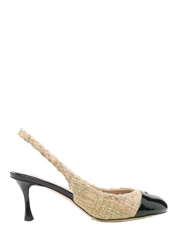 N°21 Panelled Slingback Pumps - Neutrals