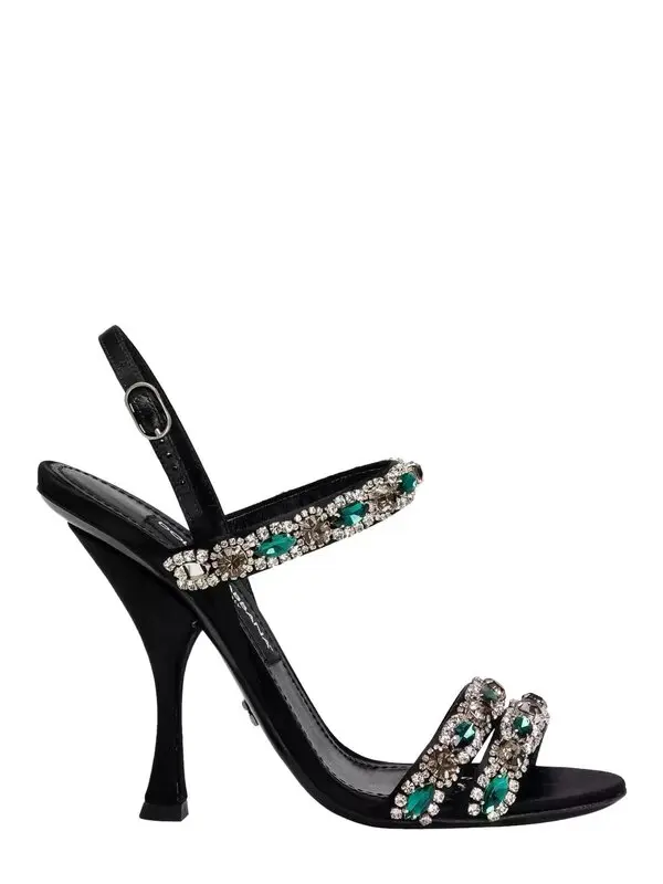 Dolce & Gabbana Crystal-embellished Satin Sandals - Black