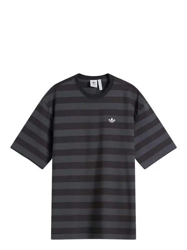 Adidas Striped Short Sleeve T-shirt - Black/carbon