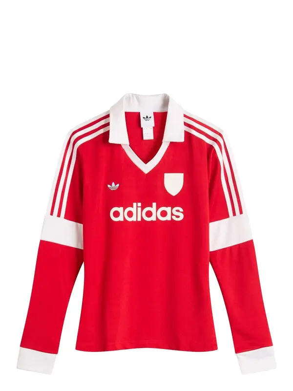Adidas Footie Collar Long Sleeve T-shirt - Better Scarlet