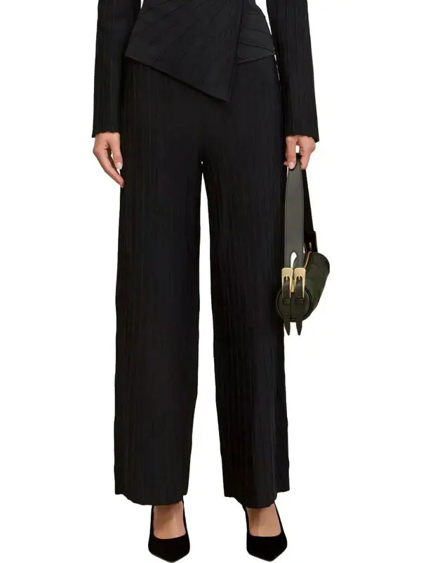 Cult Gaia Pinstripe-print Trousers - Black