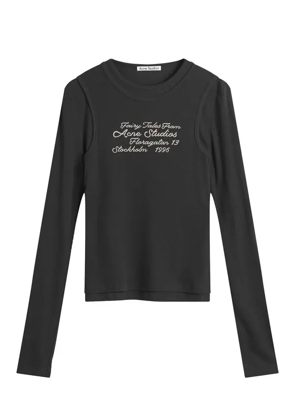 Acne Studios Elga Fairytale Long Sleeve Top - Black