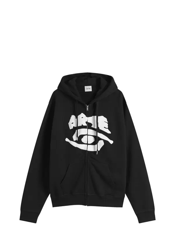 ARTE Eyes Front Zip Hoodie - Black
