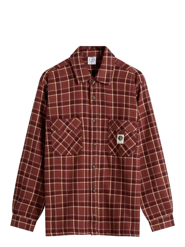 POLAR SKATE CO. Mike Flannel Shirt - Oxblood Check