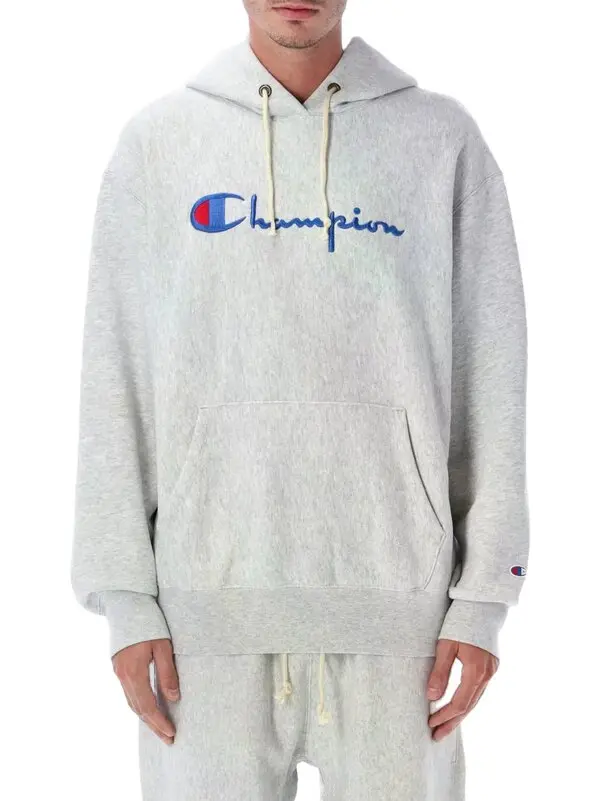 Champion Embroidered Logo Hoodie - Grey