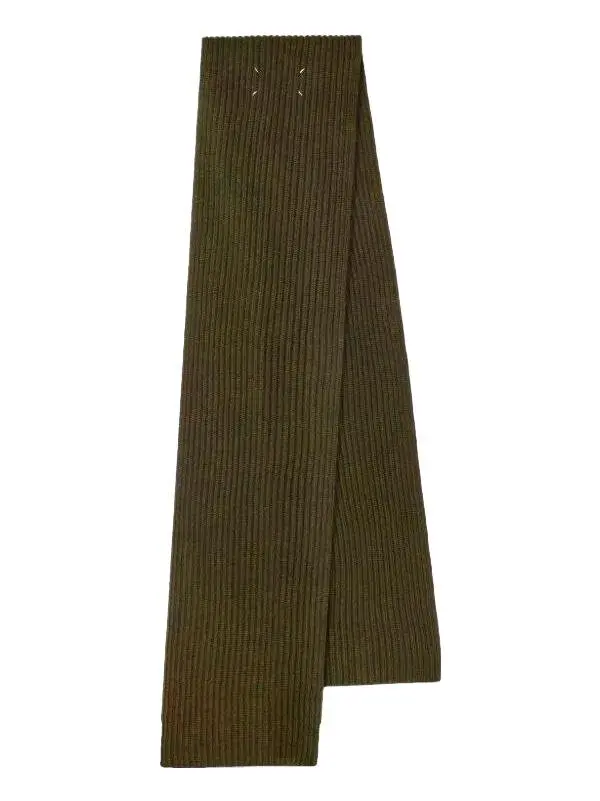 MAISON MARGIELA Ribbed-knit Scarf - Green
