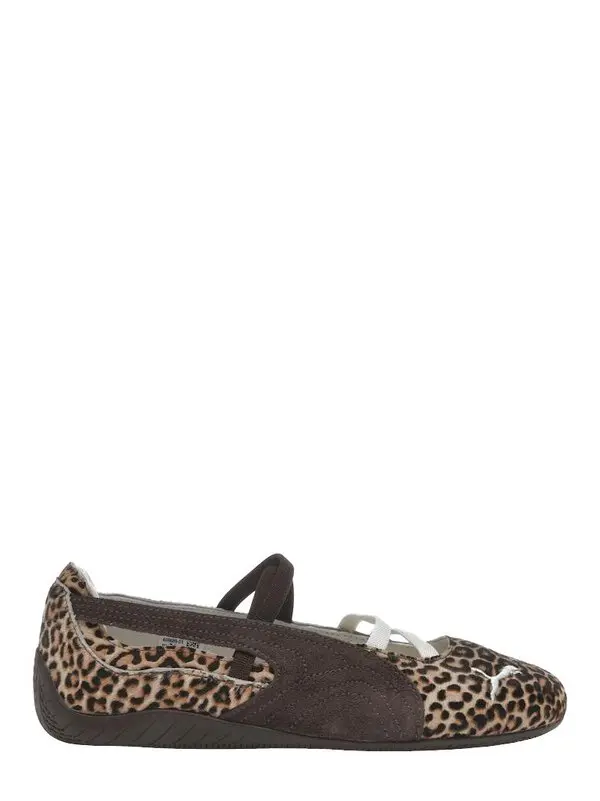 PUMA Speedcat Ballet Leopard Pony Hair Flats - Chocolate/warm White