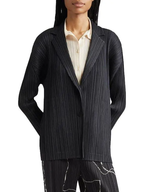 Issey Miyake Pleated Jacket - Black