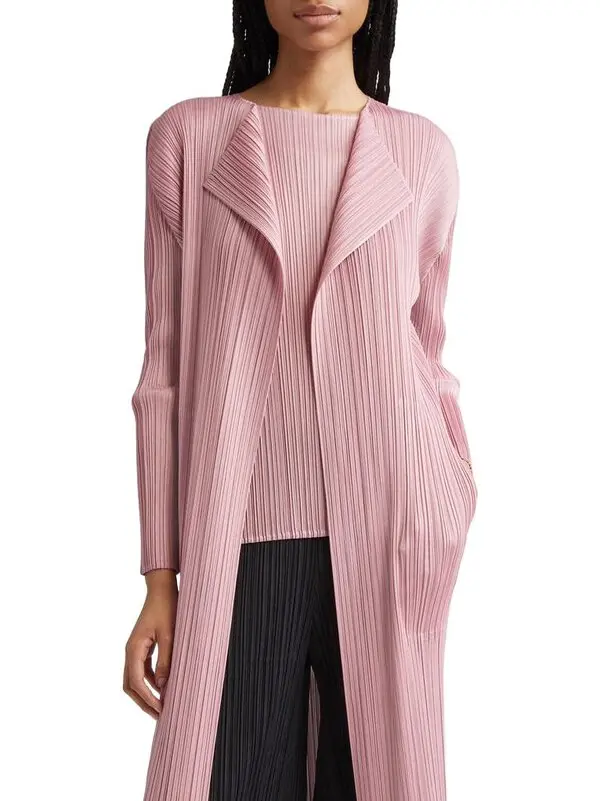 Issey Miyake Monthly Colors September Pleated Coat - Rose Pink