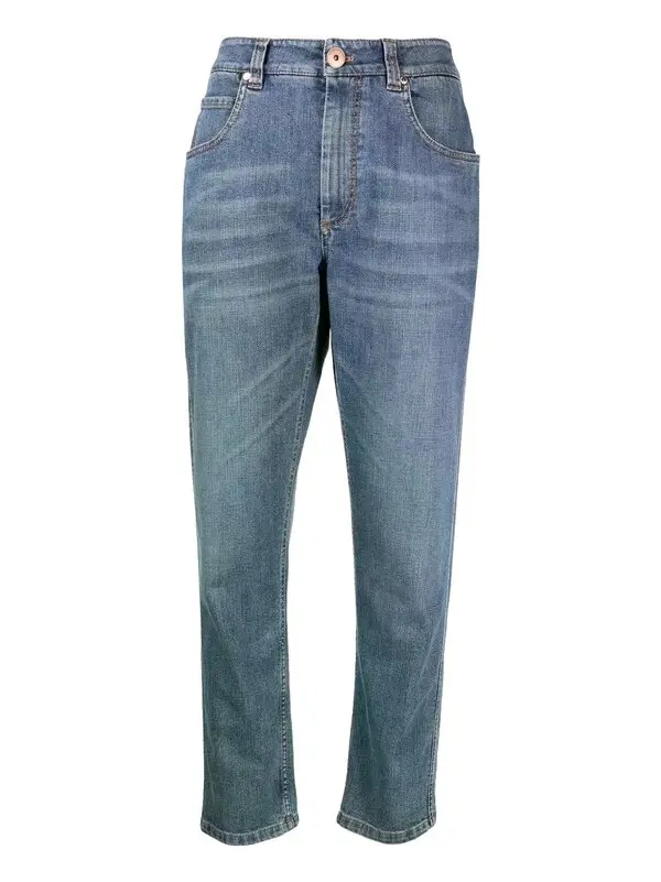 Brunello Cucinelli Mid-rise Straight-leg Jeans - Blue