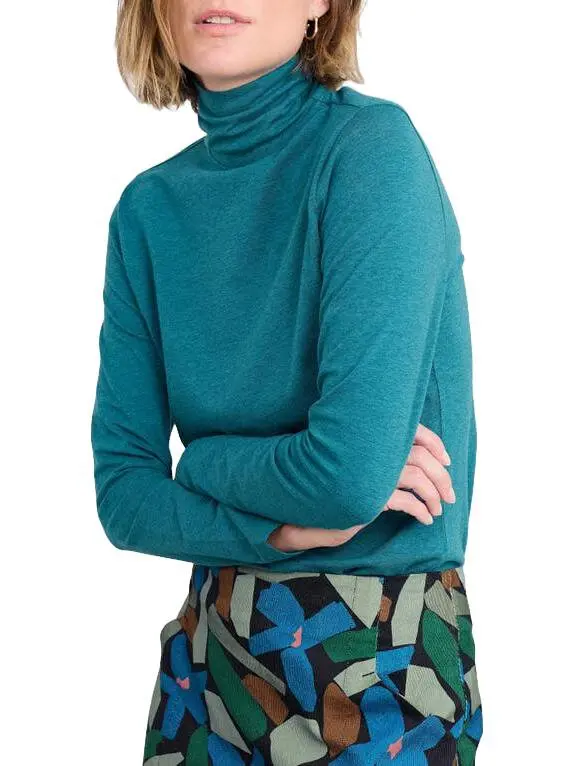SEASALT CORNWALL Landing Turtleneck Stretch Organic Cotton Top - Melange Mast