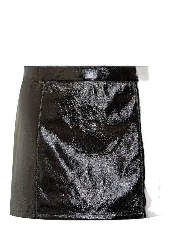 Michael Kors Miniskirt In Patent Leather - Black
