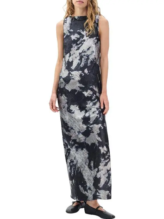 Rag & Bone Margaret Metallic Sleeveless Maxi Dress - Silver Multi