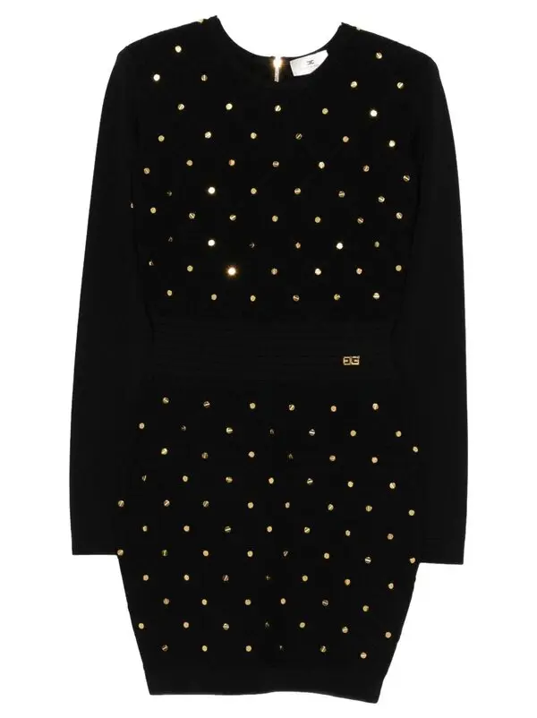 Elisabetta Franchi Knitted Mini Dress - Black
