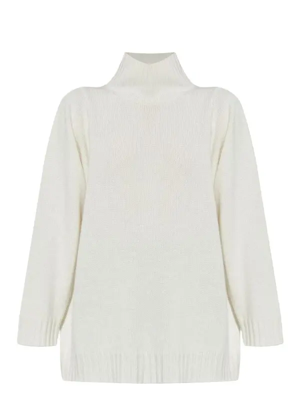 Max Mara Cashmere Turtleneck Sweater - White