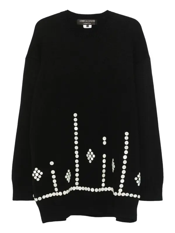 Comme Des Garçons Sweater With Decorative Buttons - Black