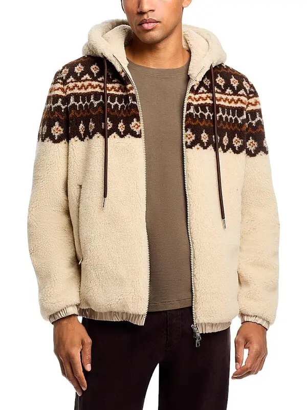 Moncler Jacquard Hooded Jacket - Medium Brown
