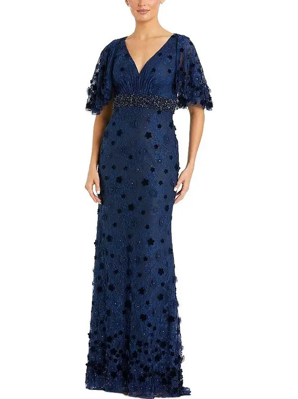 Mac Duggal Embellished Floral Gown - Midnight