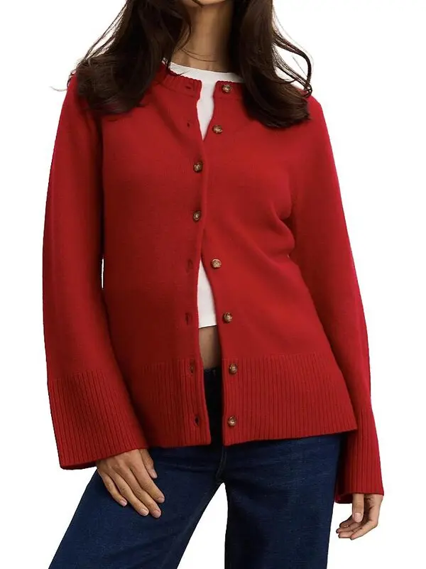 Hatch Collection Celine Contour Maternity Cardigan - Cherry