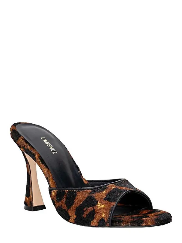 L'Agence Avery Ii Calf Hair Mules - Leopard Calfhair