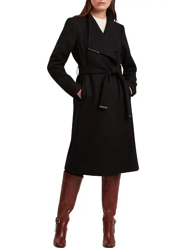 Ted Baker London Wool Blend Wrap Coat - Black