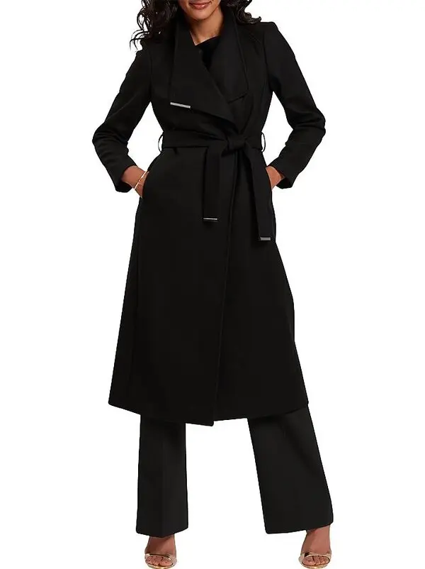 Ted Baker London Wool Blend Wrap Coat - Black